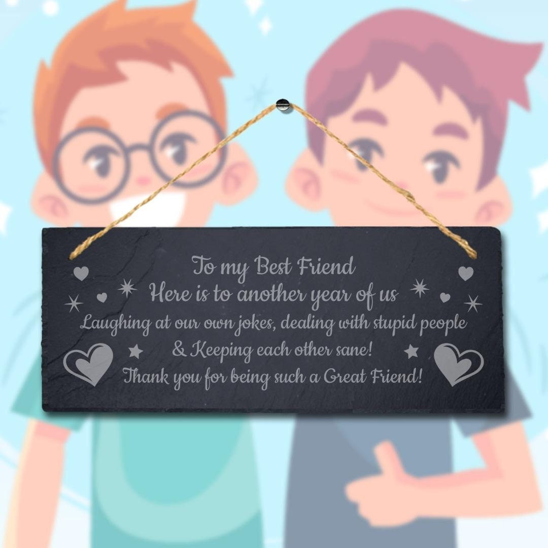 Engraved Slate Friendship Plaque - Best Friend Gift for Friendship Day ...