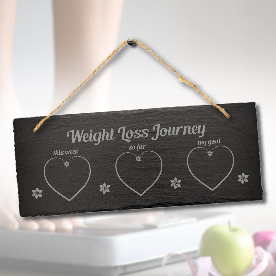 Weight Loss Journey Counter Tracker Hanging Slate Sign Plaque Track ...