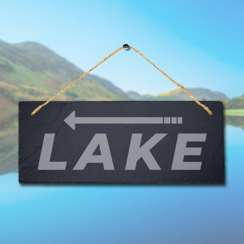 Lake Sign With Arrow - Etsy