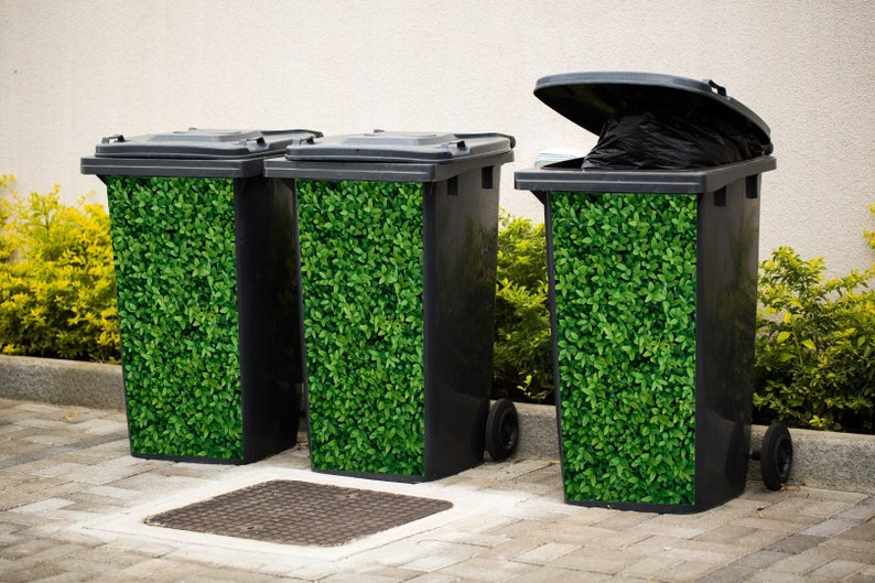 2x Sheets Leaves Wheelie Bin Sticker Dustbin Sticker Self Adhesive ...