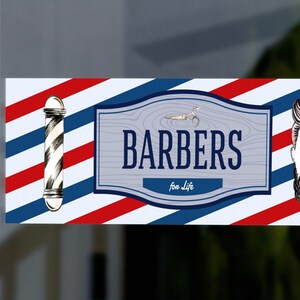 Custom Barber Shop Sign Personalised Window Banner Any Text & Logo ...
