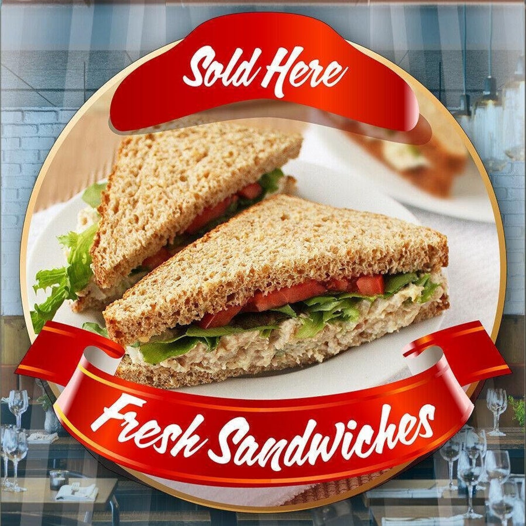 Fresh Sandwiches Takeaway Window Cafe Shop Restaurant Sticker Sign ...