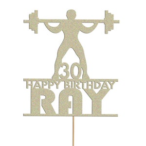 Personalised Weightlifter Cake Topper Custom Powerlifter Gym Weights ...