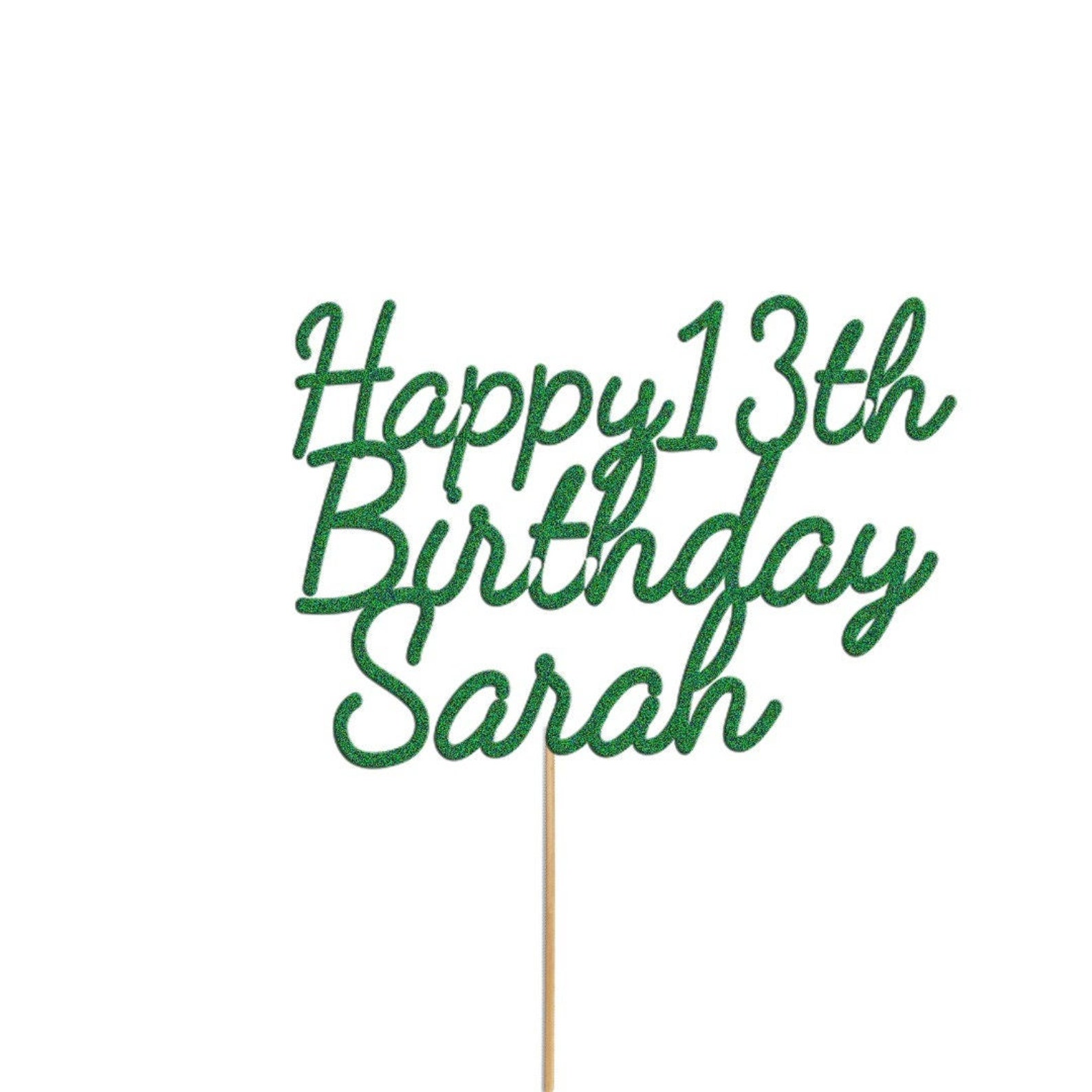 Personalised Happy Birthday Cake Topper With Any Name And Age Custom