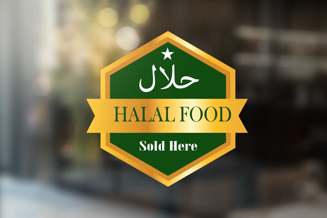 Halal Food Sold Here Window Sticker Restaurant Van Display Pos Window ...