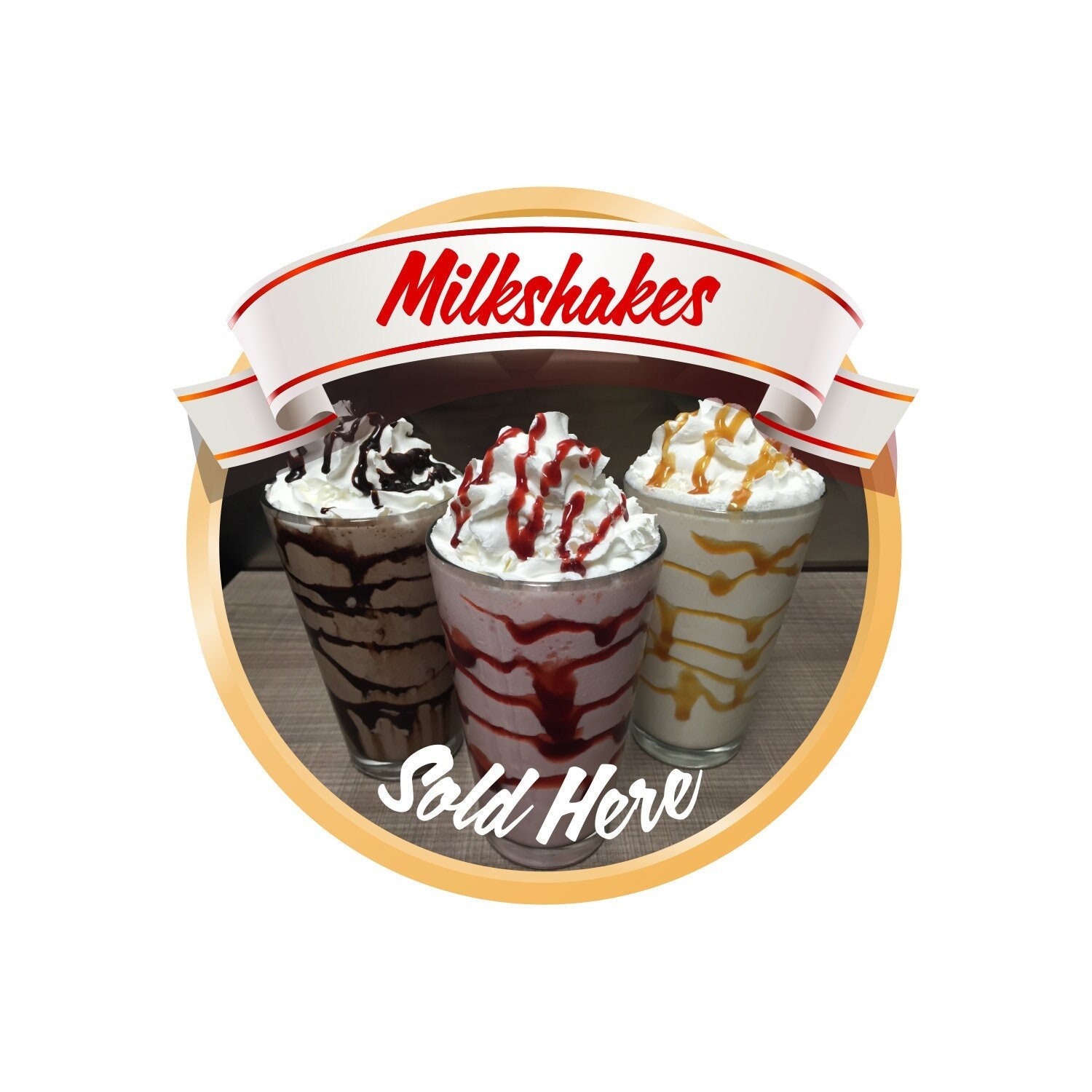 Milkshakes Catering Window Cafe Shop Restaurant Sticker Sign Pos Decal ...