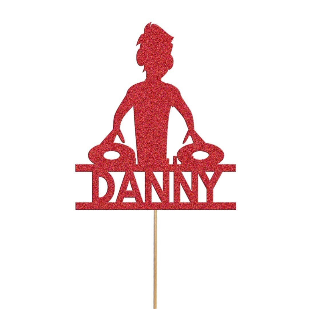 Personalised Dj Cake Topper Music Decks Birthday Cake Decoration Any ...