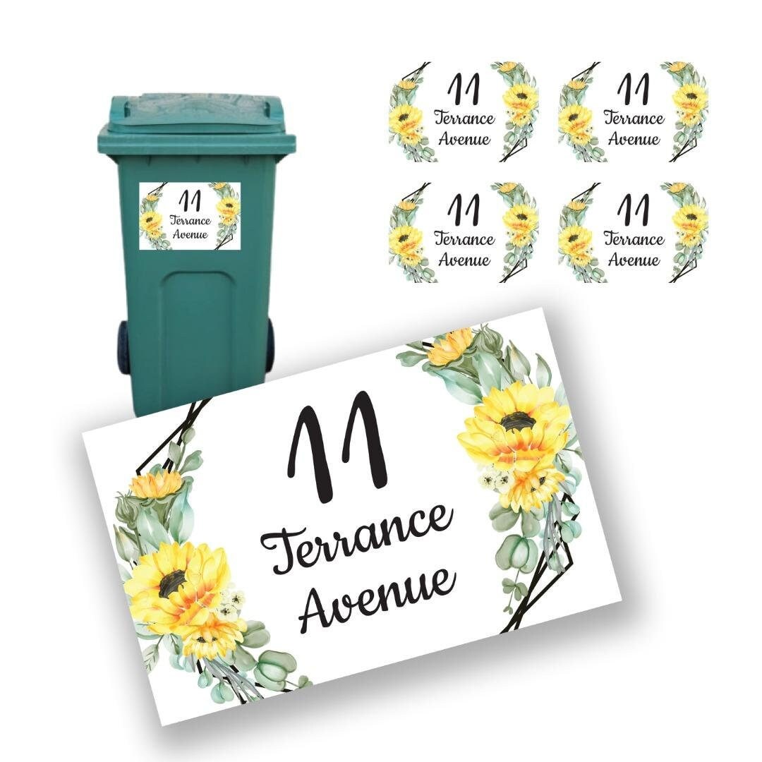 Wheelie Bin Custom House Address Numbers Sticker Road Dustbin Street ...