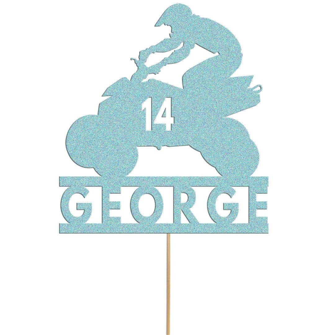 Personalised Quad Bike Cake Topper Custom Atv Bike Glitter Cake ...