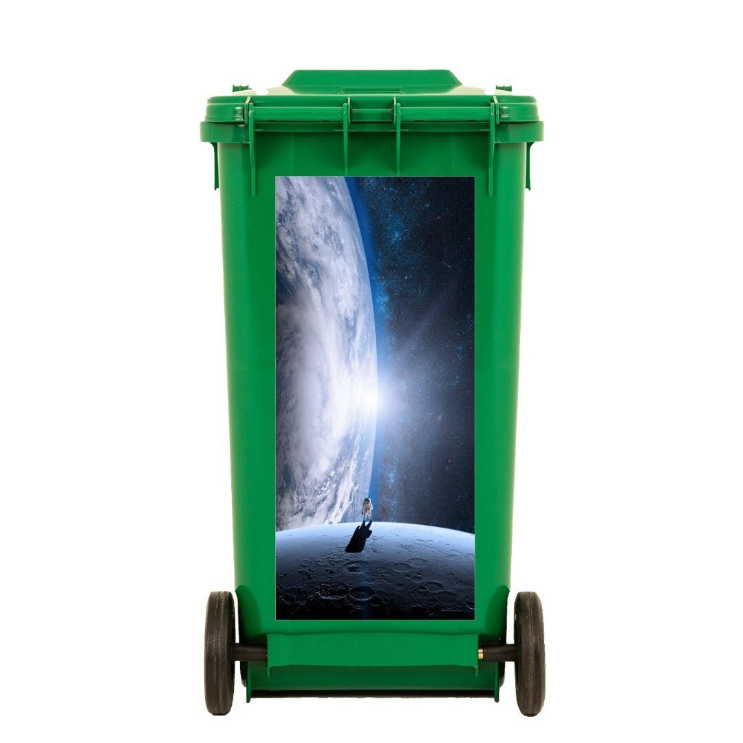 Set of 2 Space Wheelie Bin Stickers Dustbin Sticker Self Adhesive ...