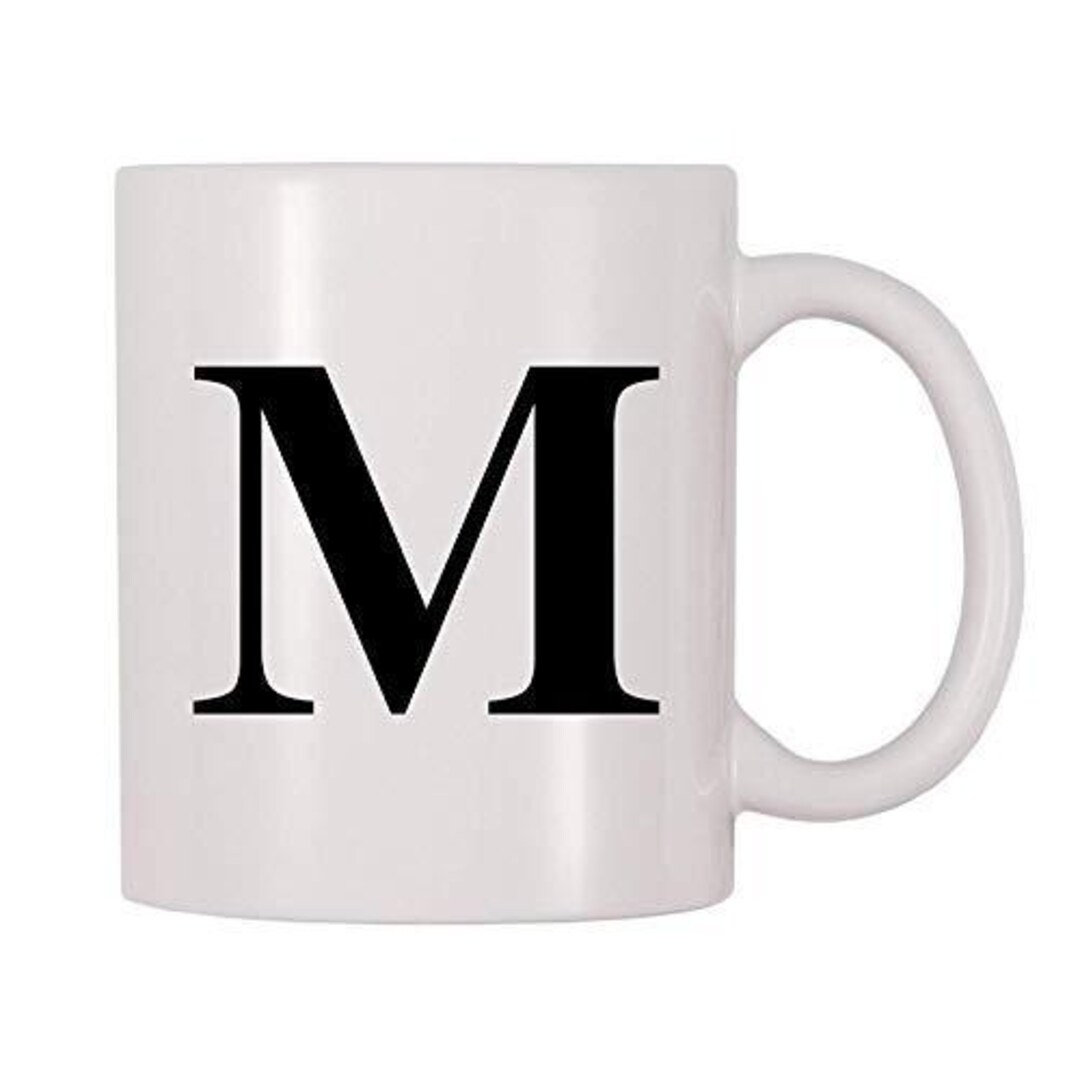 Personalised Alphabet Letter M Mug - Coffee Tea Cup Customisable With ...
