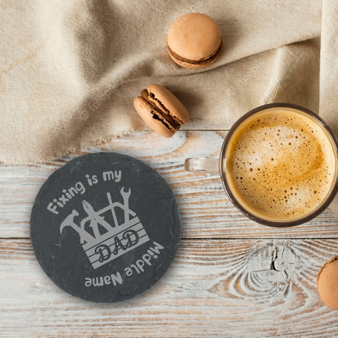Funny Fixing is My Dad Middle Name Round Coaster Gift for Fathers Mug ...
