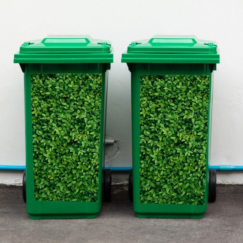 2x Sheets Leaves Wheelie Bin Sticker Dustbin Sticker Self Adhesive ...