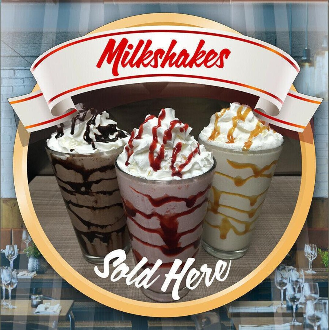 Milkshakes Catering Window Cafe Shop Restaurant Sticker Sign Pos Decal ...