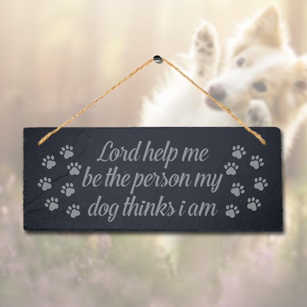 Engraved Hanging Slate Kennels Pup Sign Funny Gift for Home Wall Lord ...