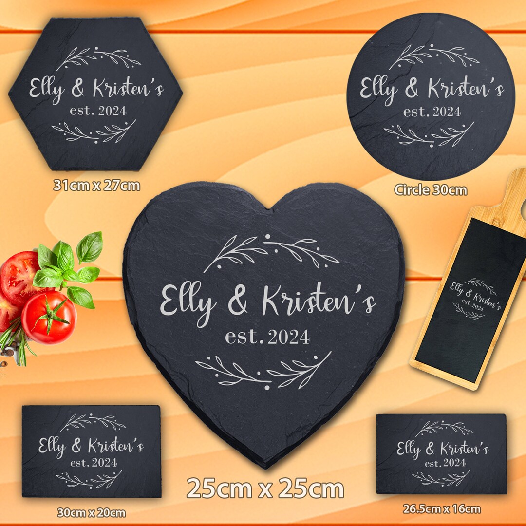 Personalised Slate Plaque Serving Board Laser Engraved Stone Tray Art ...