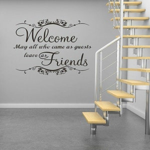 Welcome Guests Wall Art Sticker Hallway Living Room Quote Vinyl Decal ...