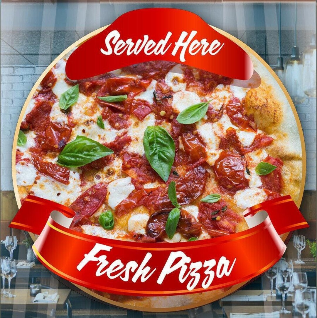 Fresh Pizza Takeaway Window Cafe Shop Restaurant Sticker Sign Pos Decal ...