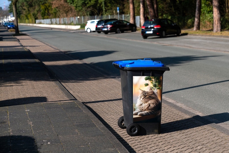 2x Sheets Cat Wheelie Bin Sticker Dustbin Sticker Self Adhesive Outdoor ...
