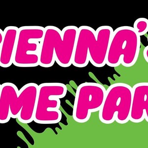 2 Personalised Green Slime Black Theme Party Celebration Banners Decor ...