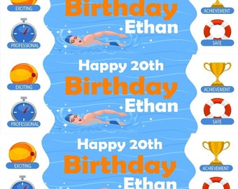 Swimming Cake Topper, Swimming Birthday Cake Topper, Swim Cake Topper ...