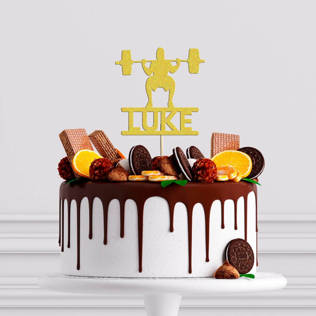 Custom Weight Lifting Cake Topper Ideal for Gym Enthusiasts' Birthdays ...