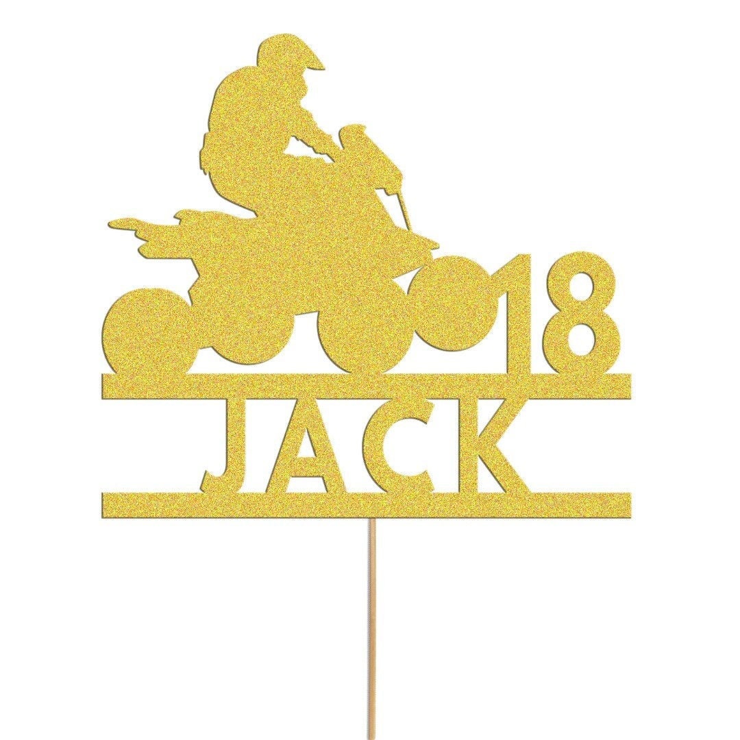 Custom Quad Bike Cake Topper Personalised Atv Bike Glitter Cake Topper ...
