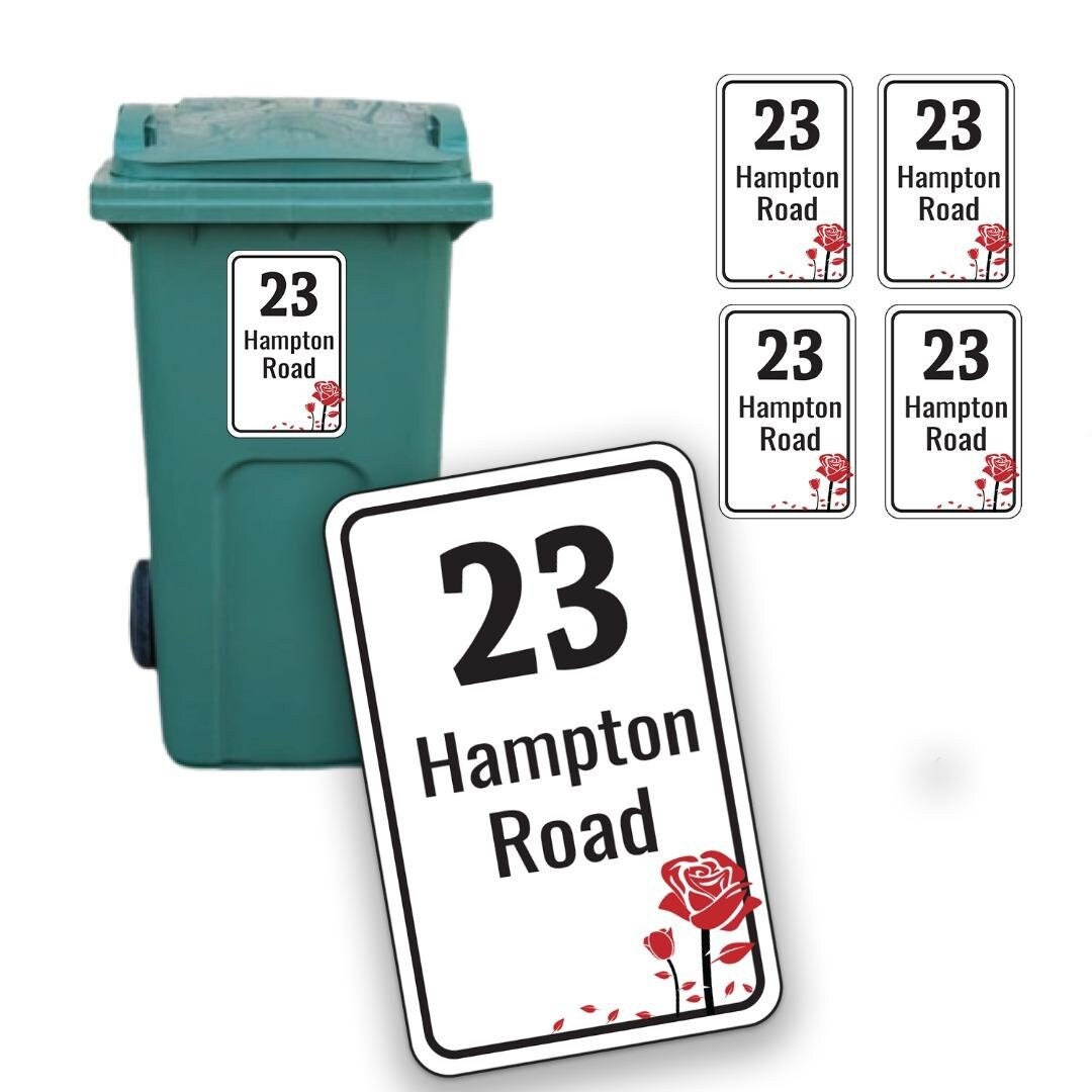 Personalised Dustbin Stickers Waterproof Vinyl Bin Stickers With ...