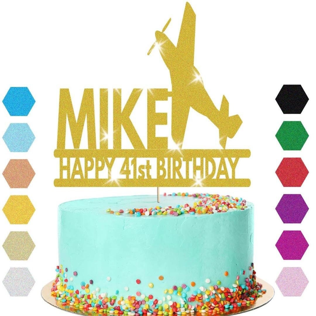 Personalised Aeroplane Birthday Cake Topper Airplane Decoration Any ...