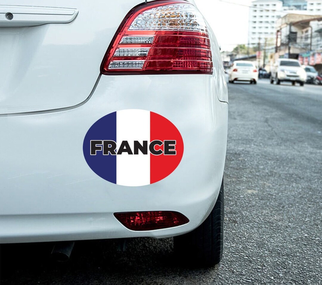 2 X France Car Stickers France Flag Oval Self-adhesive Vinyl Car, Van ...