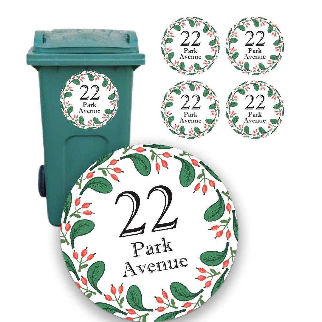 Wheelie Bin House Address Numbers Stickers Wheelie Dustbin Sticker ...