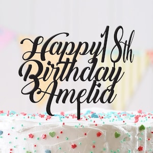 Personalised Birthday Cake Topper Any Custom Text Wedding Acrylic ...