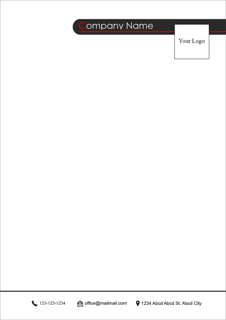 Elegant Business Letterhead Template for Customizable Use - Etsy