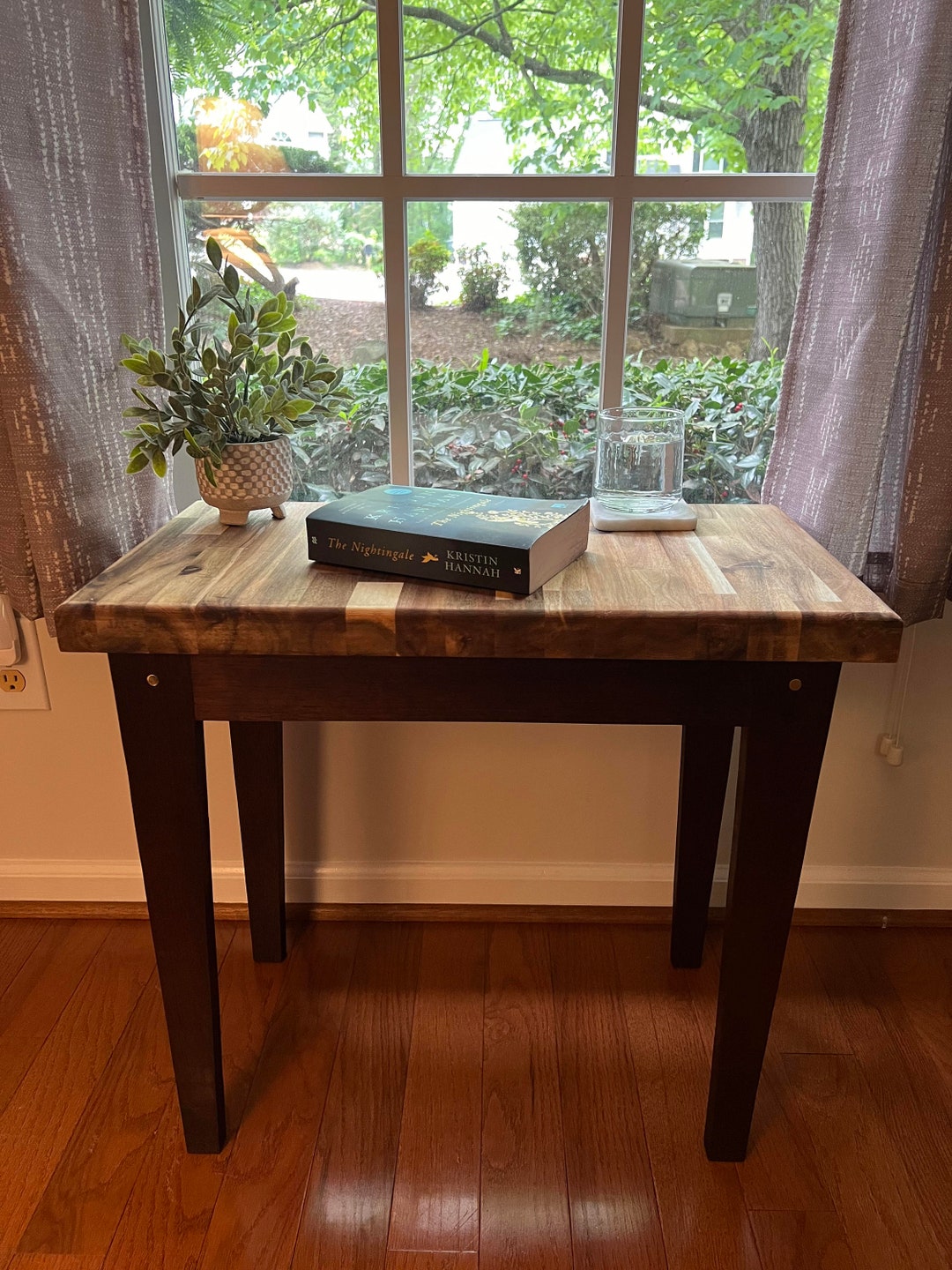 Peruvian Walnut and Maple Butcher Block End Table - Etsy