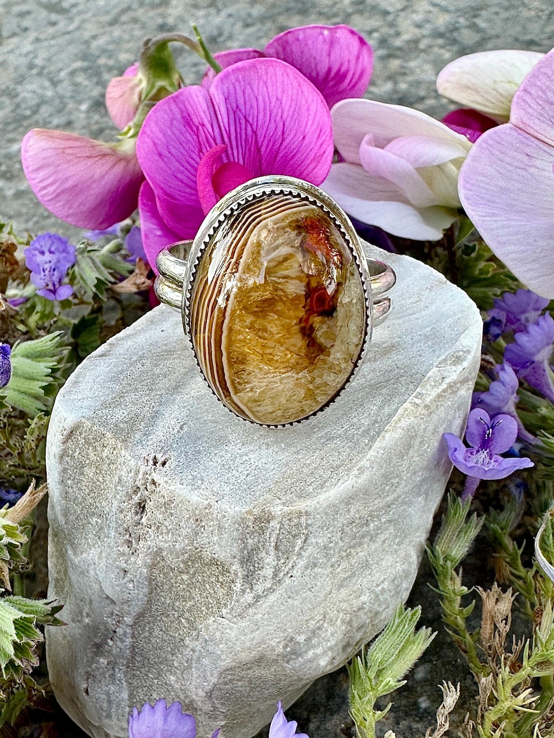 Lake Superior Agate Ring in Sterling Silver. Size 10 1/2 - Etsy