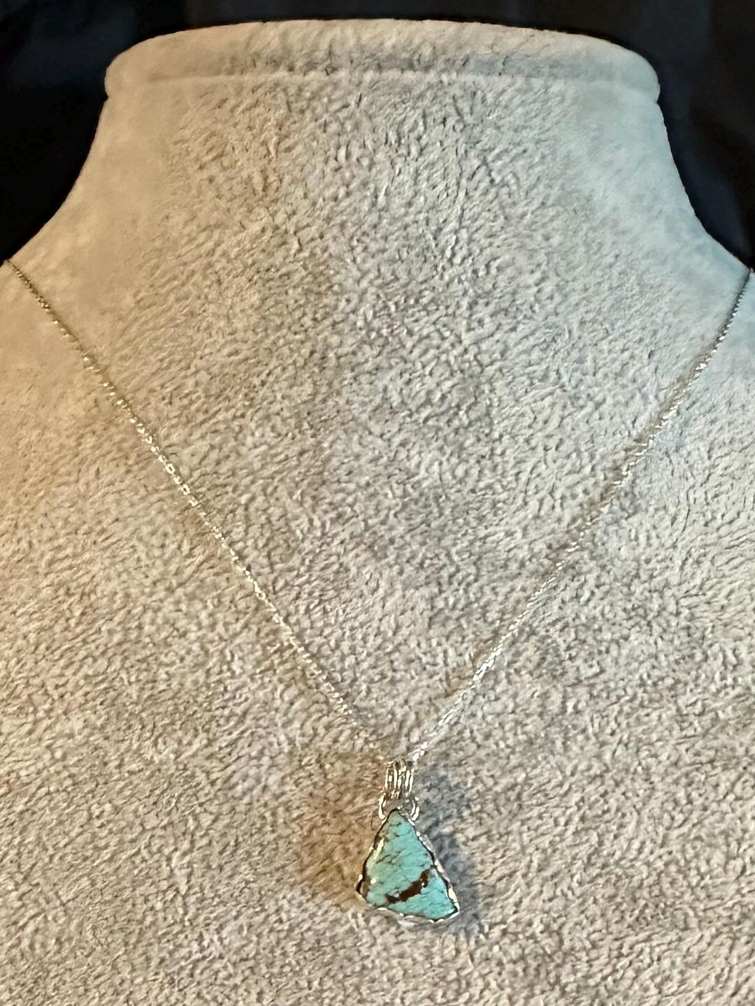 Number 8 Turquoise Pendant Necklace With 24” Sterling Chain. - Etsy