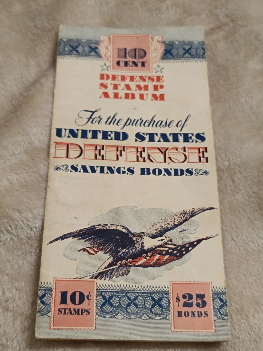 Album for Gluing Stamps for United States Defense 1941-1942. 10 Cents ...