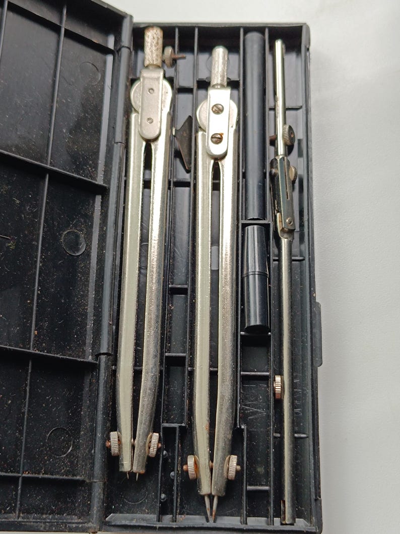 Drawing Set of Compasses.case Drafting Engineer.vintage Ussr.original ...