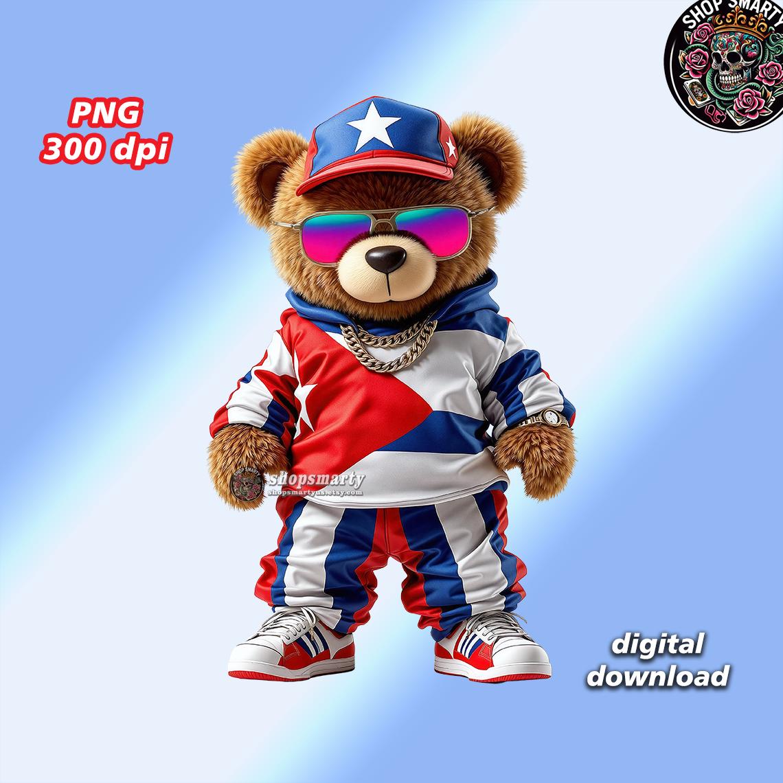 Cuban Teddy Bear PNG, Bear Png, Cuba Design, Png Download, Cuban Flag ...