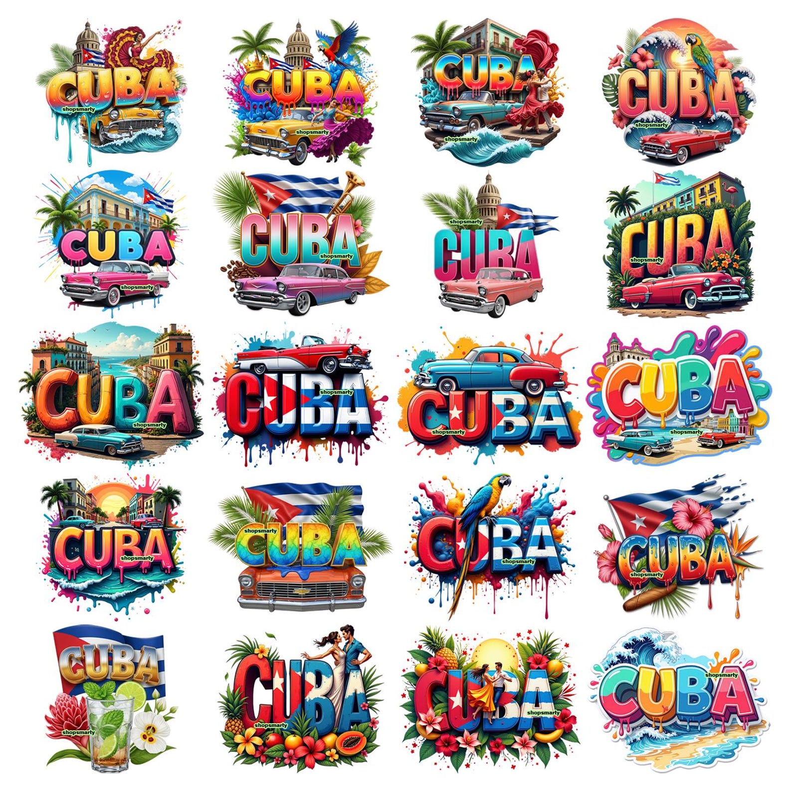 Sublimation PNG Cuban Art Design, Havana Street Style Graphic, Trendy ...