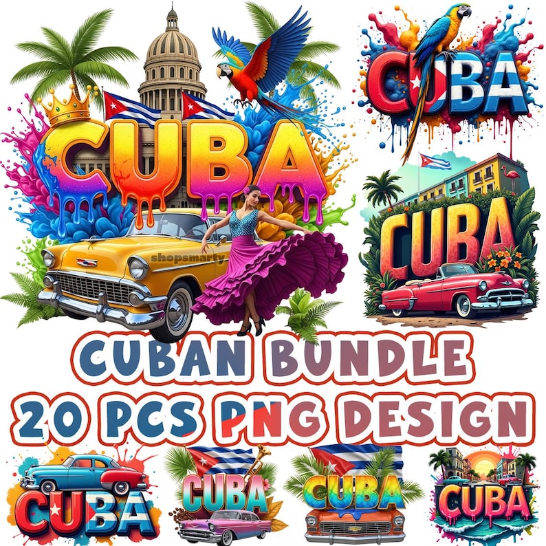 Sublimation PNG Cuban Art Design, Havana Street Style Graphic, Trendy ...
