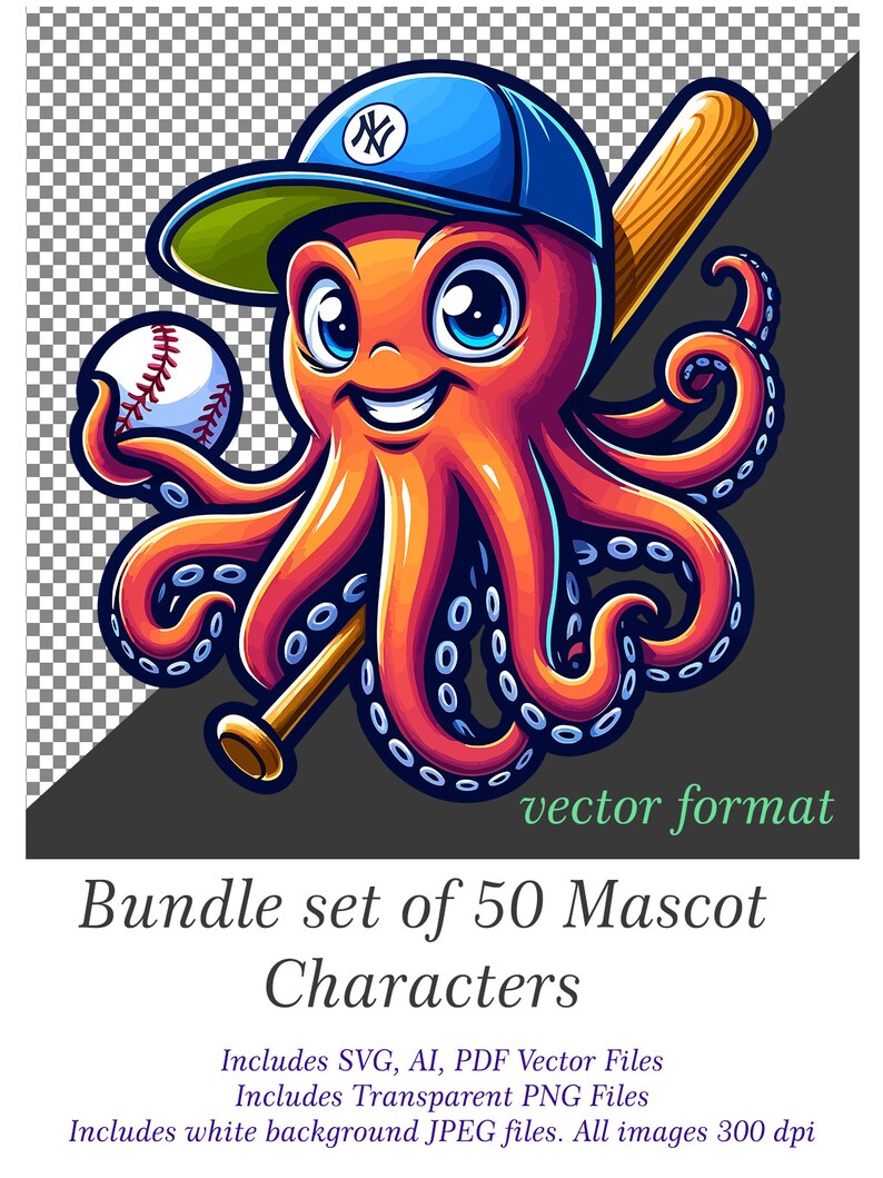 Mascot Characters Cartoon Vector Svg Pdf Ai Transparent Background Png ...