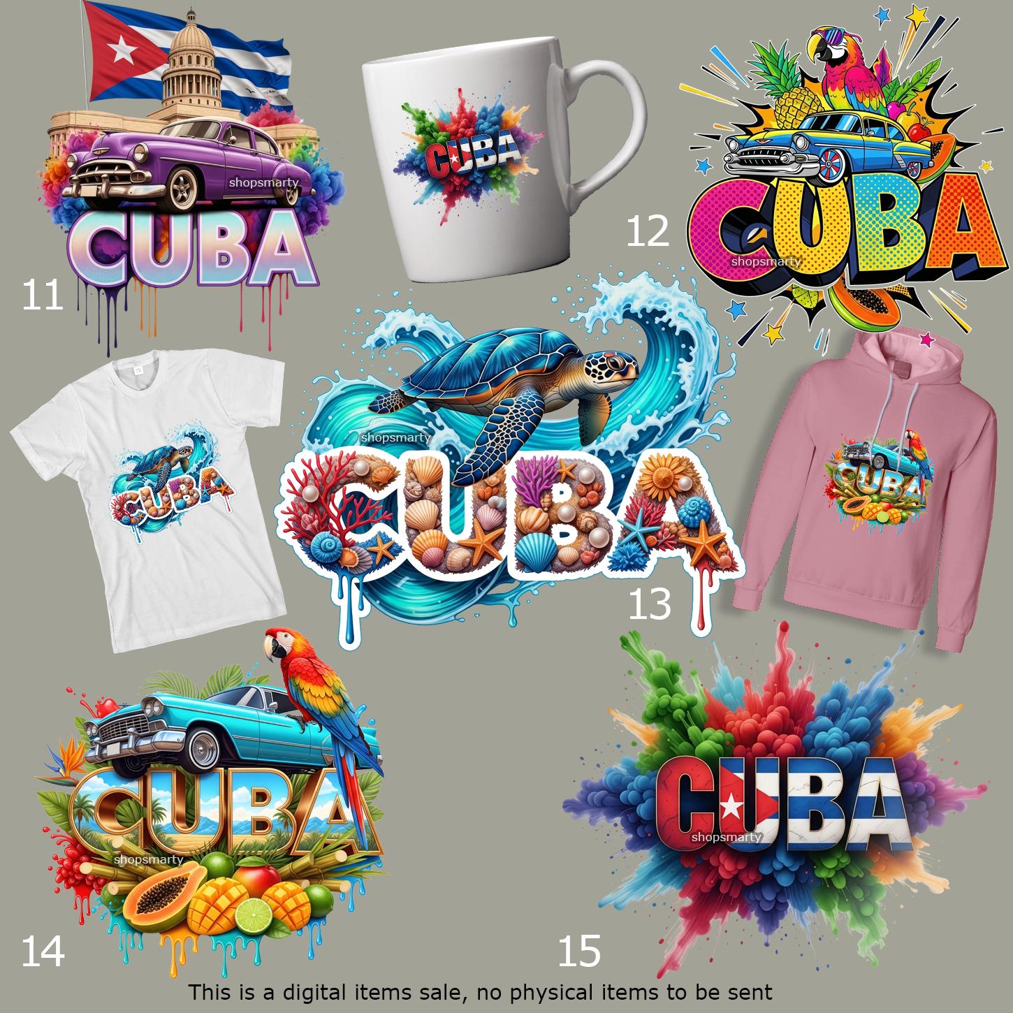 Cuba Digital Prints, Cuban Art Png Downloads, Vibrant Latin Cliparts ...