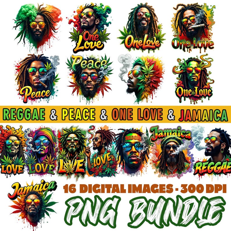 Jamaica PNG Reggae Sublimation Design, Rasta Art Graphic, Trendy Shirt ...