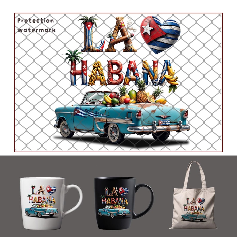Havana Vintage Car T-shirt Design, Cuba PNG Clipart, Vintage Car Design ...