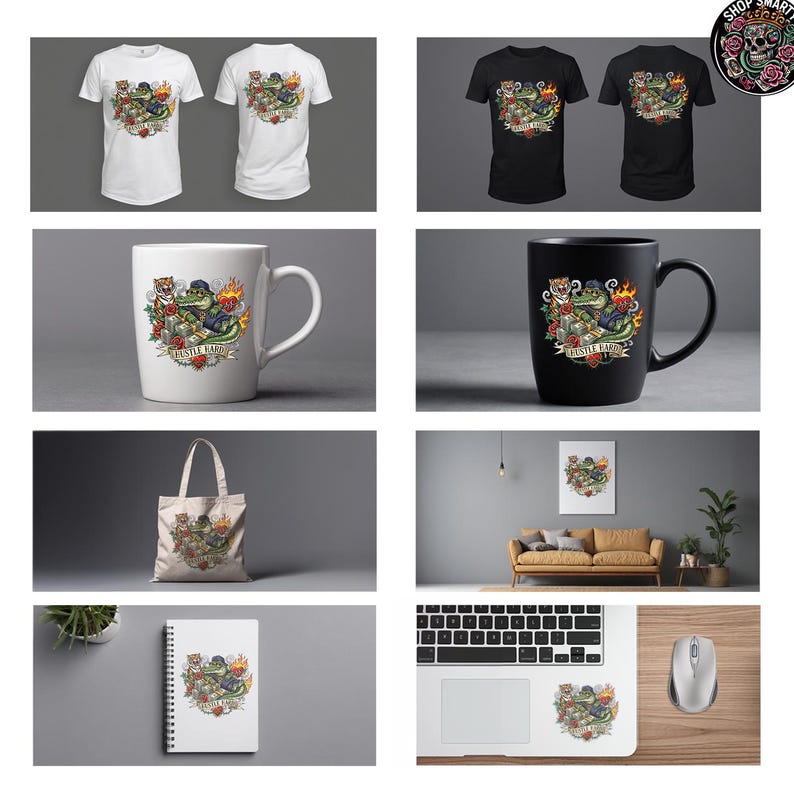 Hustle Hard Crocodile PNG, Hip Hop Gangster Design (digital Download ...