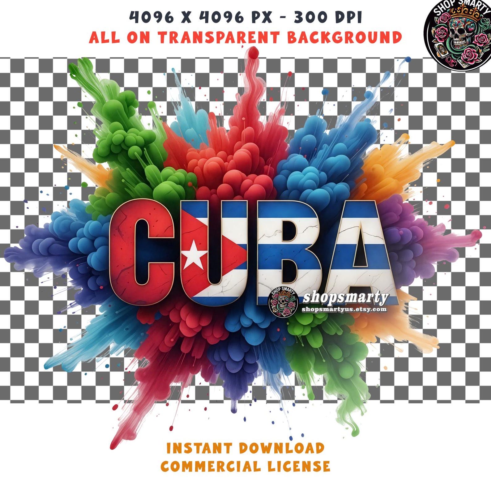 Cuba Digital Prints, Cuban Art Png Downloads, Vibrant Latin Cliparts ...