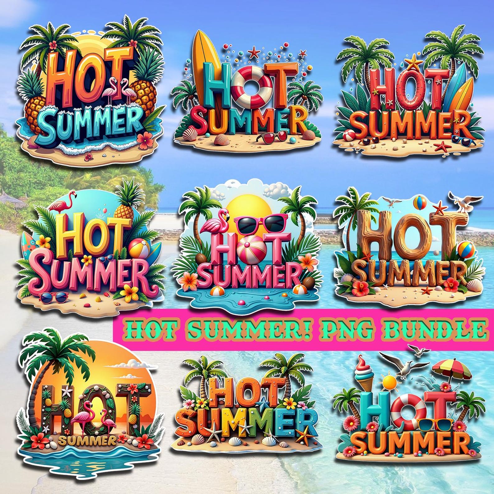 Summer Graphic Tee, Png Download, Summer Png, Sublimation, Vibrant T ...