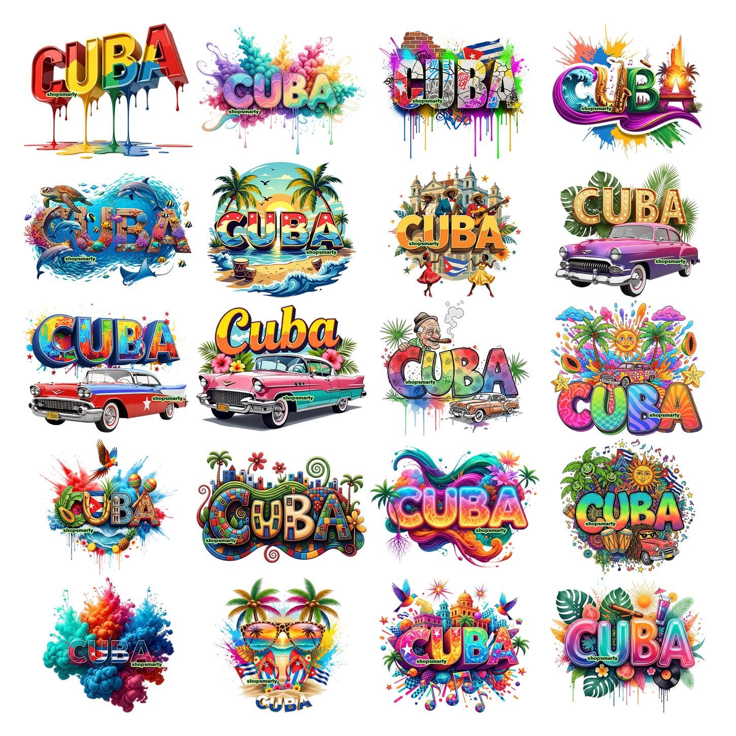 Cuba PNG Bundle, Cuban Clipart for Sublimation, Vintage Havana Car PNG ...