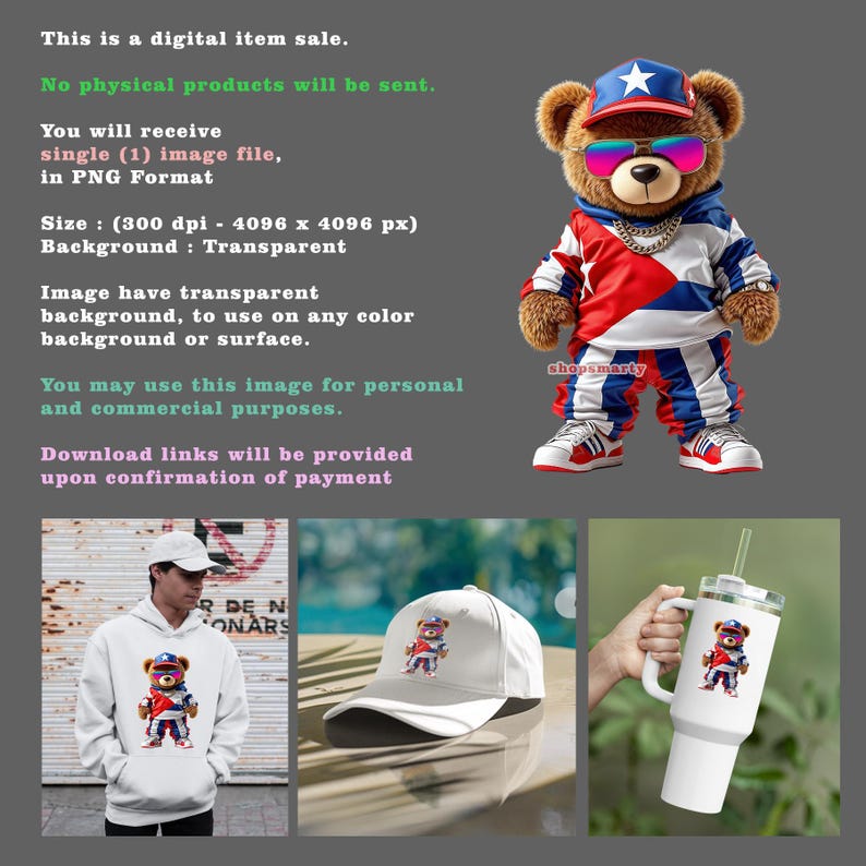 Cuban Teddy Bear PNG, Bear Png, Cuba Design, Png Download, Cuban Flag ...